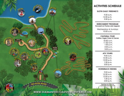 Park Map of Diamante Eco Adventure Park Costa Rica | Diamante